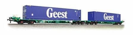 BACHMANN 37-308 OO SCALE Intermodal bogie wagons with 2 45ft Containers ...