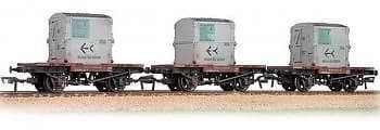 BACHMANN 37-981 OO SCALE Pack of 3 Conflat wagons BR bauxite light blue