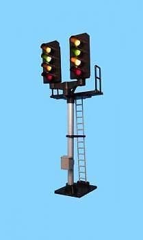 BERKO B644 OO SCALE 4 light signal red/green/2yellow T junction square head