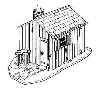 COOPER-CRAFT 2002 OO SCALE Platelayers Hut with Base & Grindstone