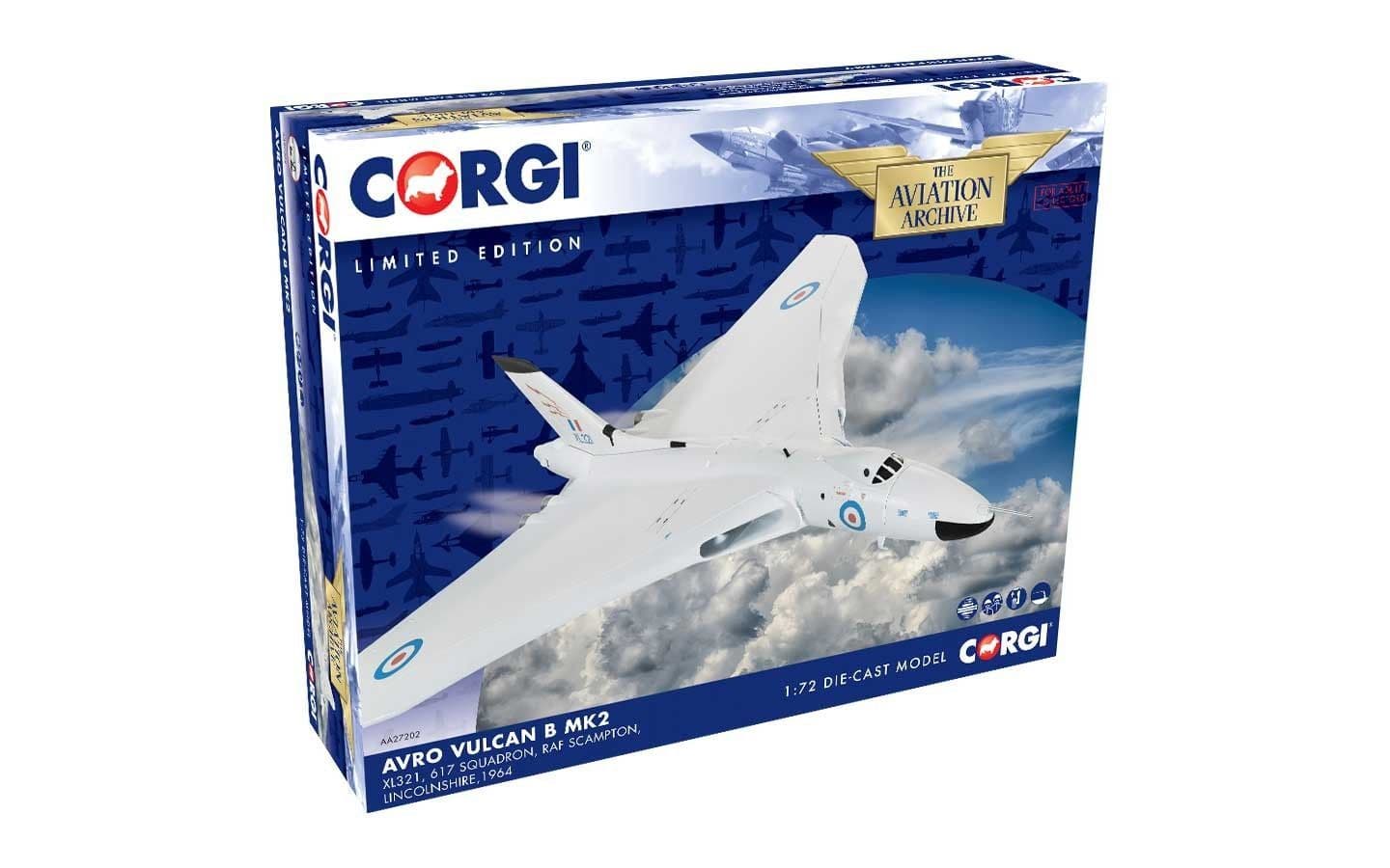 CORGI AVIATION ARCHIVE AA27202 1 72 scale Avro Vulcan B2 XL321 617 Squadron