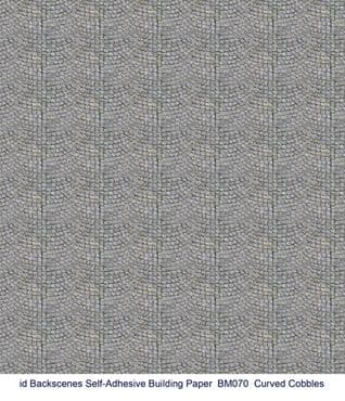 ID BACKSCENES BM070 00 GAUGE BUILDING MATERIALS- CURVED COBBLES 10 sheets