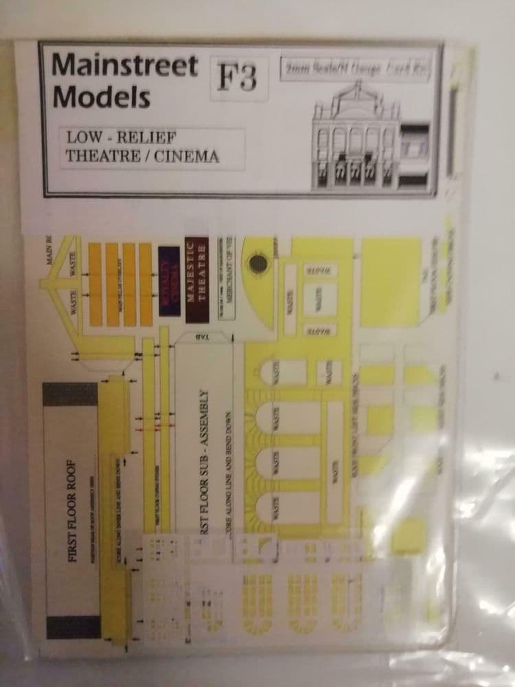 Mainstreet Models F3 1 148 N scale Low relief theatre/cinema card kit