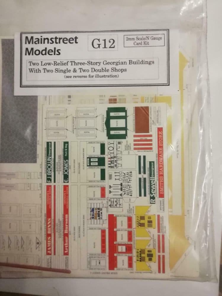 Mainstreet Models G12 1 148 N scale Two low relief 3-storey Georgian ...