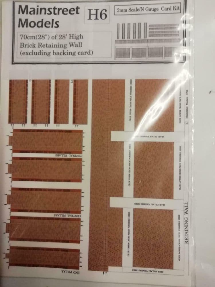 Mainstreet Models H6 1 148 N scale 70cm high brick retaining wall ...