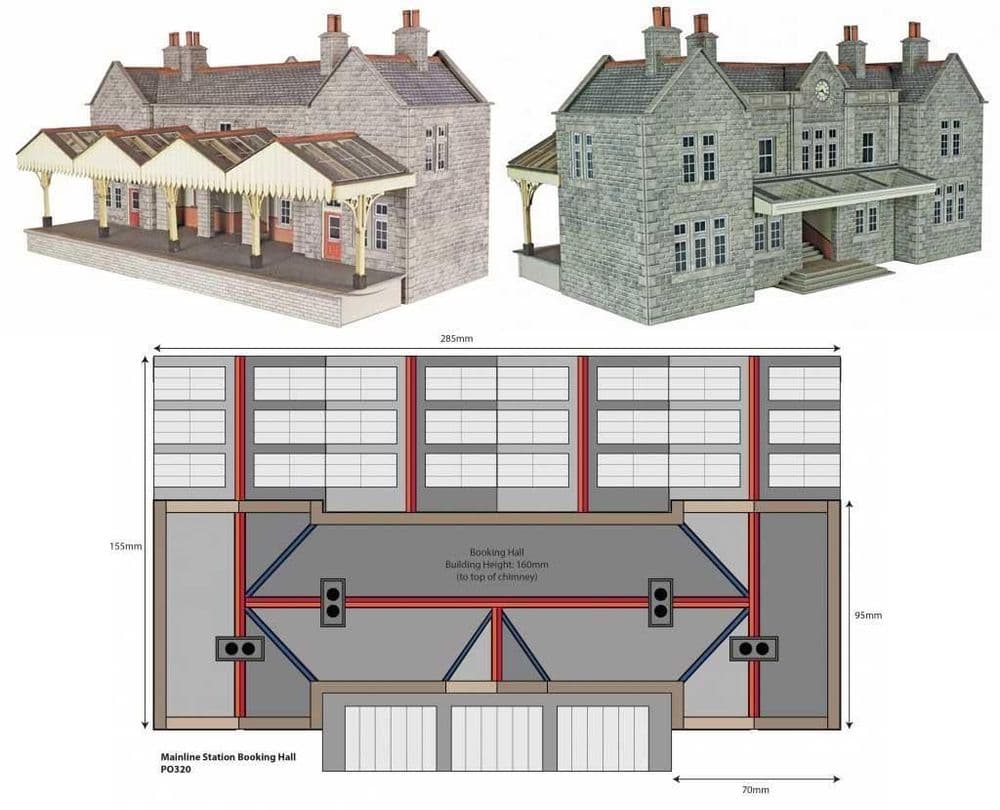 METCALFE PO320 1 76 OO SCALE Mainline Railway Station Booking Hall Card Kit