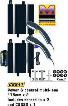 SCALEXTRIC C8241 Power and Control Base Multi lane 175mm x 2 Plus 2 ...
