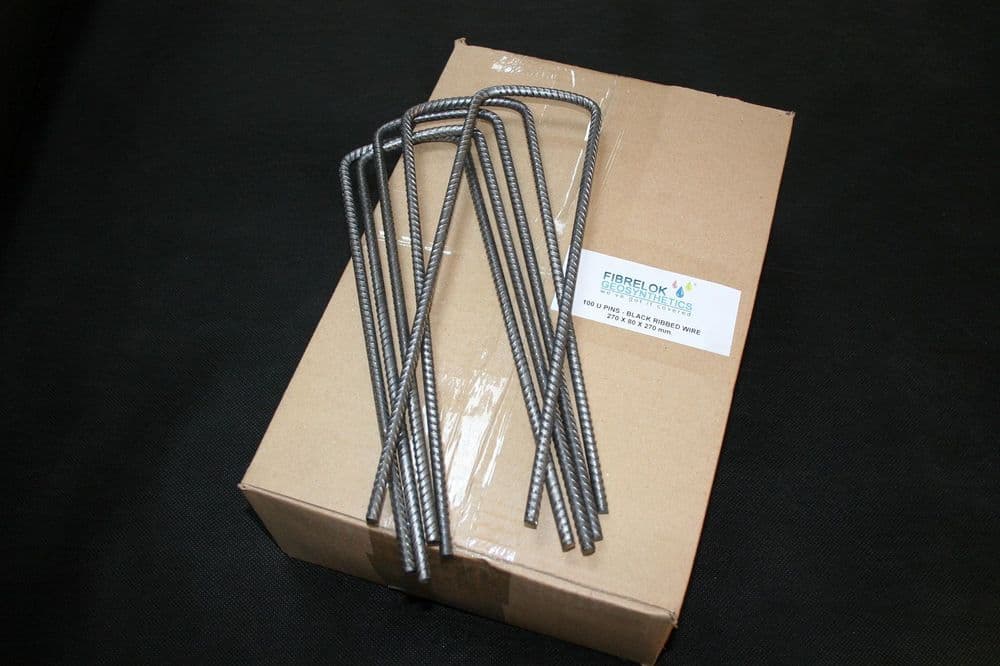 Heavy Duty U Pins Box 100 270mm x 80mm x 270mm x 6mm Ribbed