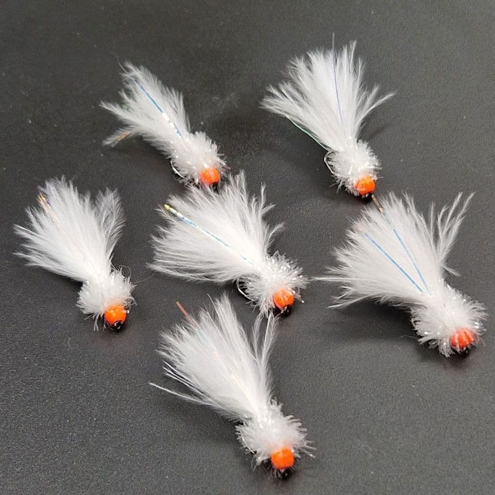 Six Pack - Mini Baddy Fly Hothead White