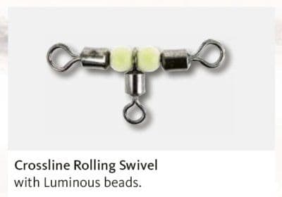 6 Crossline Rolling Swivels with Lumo Beads (Size 3) | Braid, Mono, Fly ...