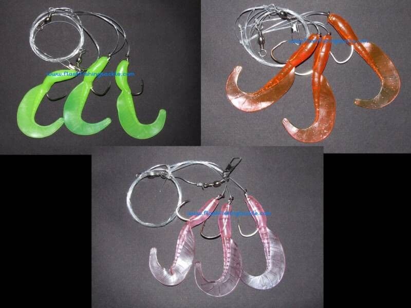 Big Grub Boat Rigs 3 x 5/0 Hooks | Squid/Eel/Prawn/Shrimp Rigs | Flash ...