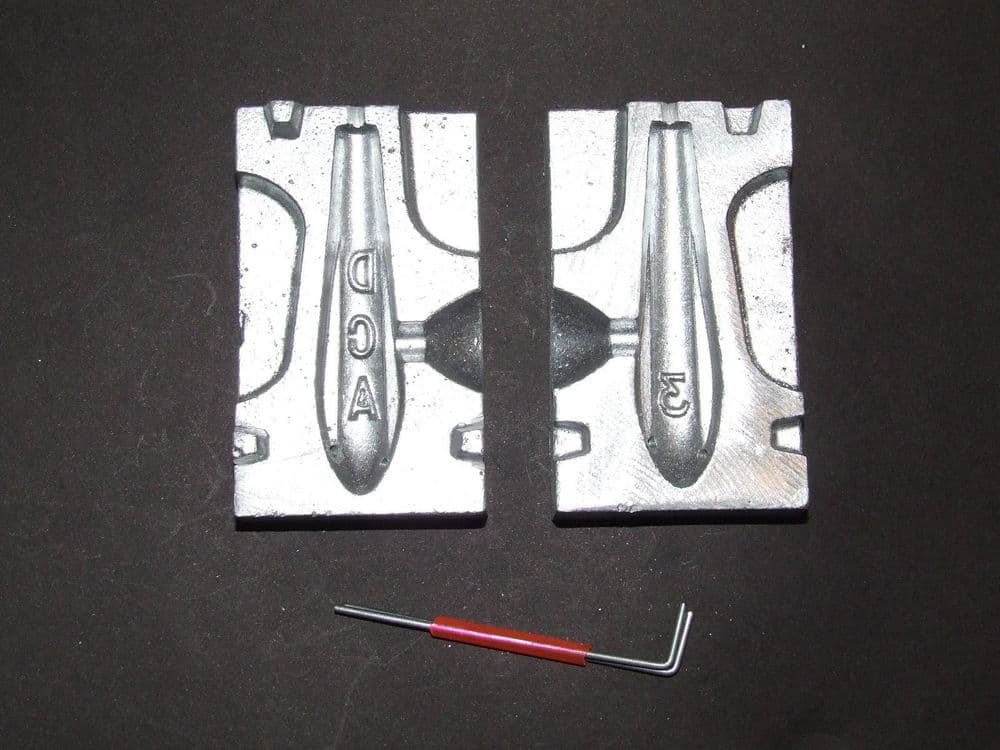 DCA 3oz ALLOY WEIGHT GRIP LEAD MOULD LOOPS BEACH BOAT COD BASS SEA FISHING