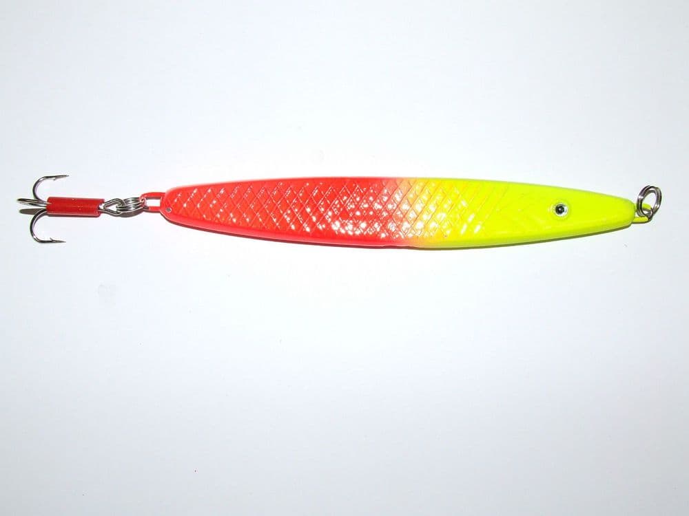 FLADEN 185g YELLOW RED PIRK JIG LURE COD NORWAY BOAT DEEP SEA WRECK FISHING