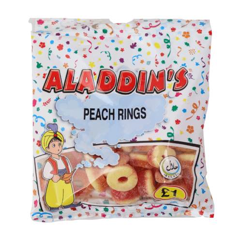 ALADDINS FIZZY PEACH RINGS 12x110g