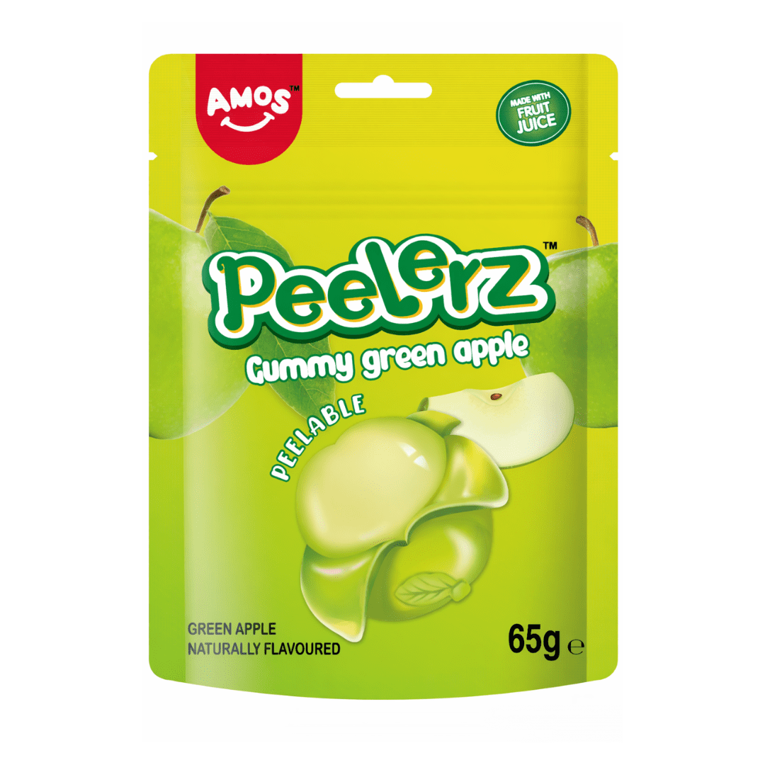 Amos Peelerz Gummy Green Apple Peg Bag 12x65g