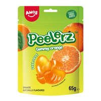 Amos Peelerz Gummy Orange Peg Bag 12x65g