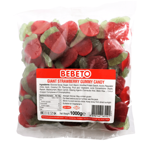 Bebeto Giant Strawberries: Halal Vegetarian Sweets 1kg