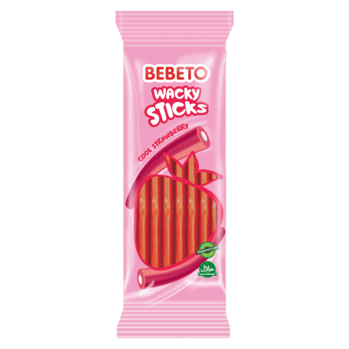 BEBETO WACKY STICKS STRAWBERRY 24X160G