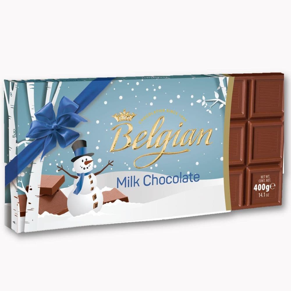 BELGIAN WINTER XL MILK CHOCOLATE BAR 400g x12