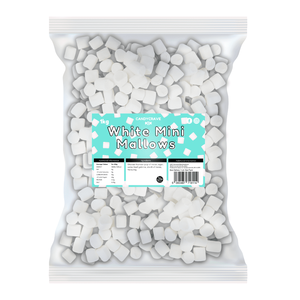 CANDYCRAVE MINI WHITE MALLOWS 1KG