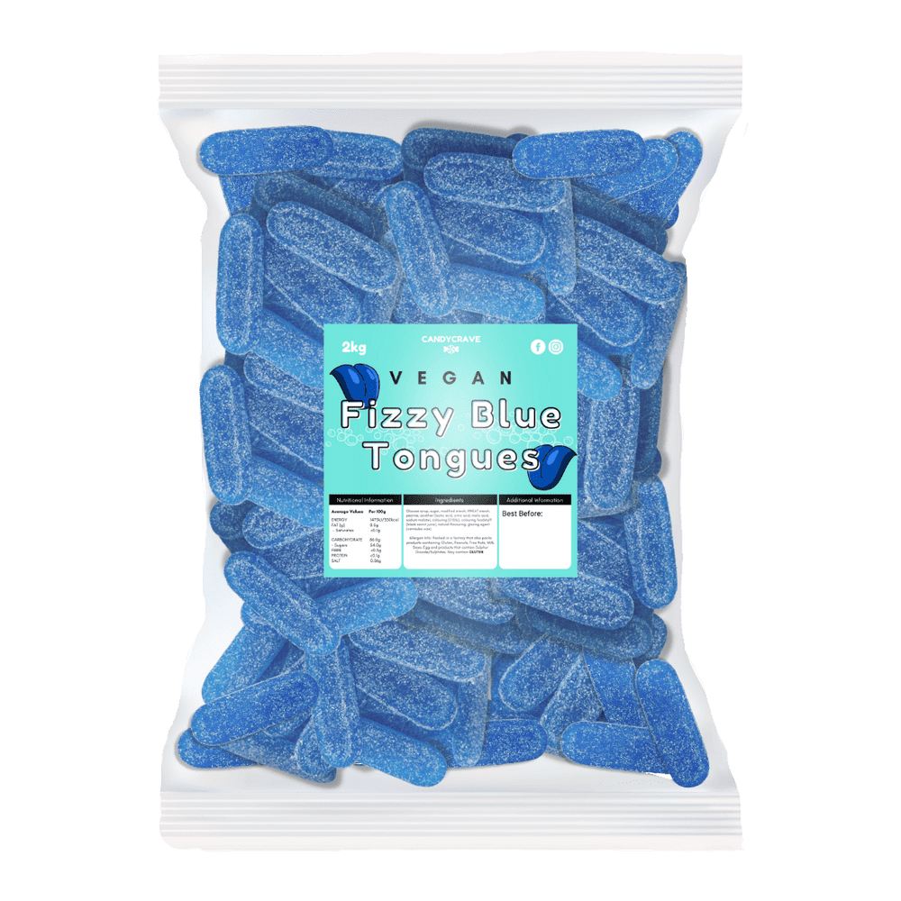 CANDYCRAVE VEGAN FIZZY BLUE TONGUES 2KG