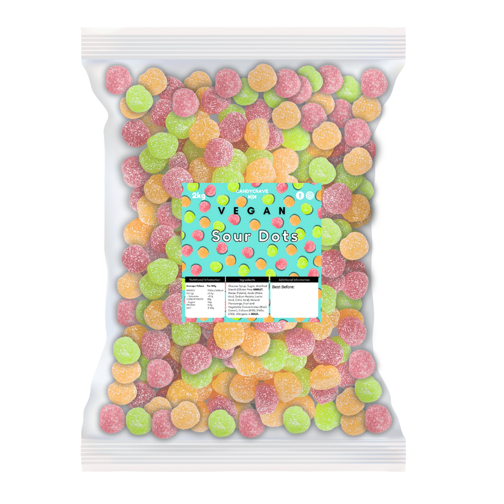 CANDYCRAVE VEGAN SOUR DOTS 2KG