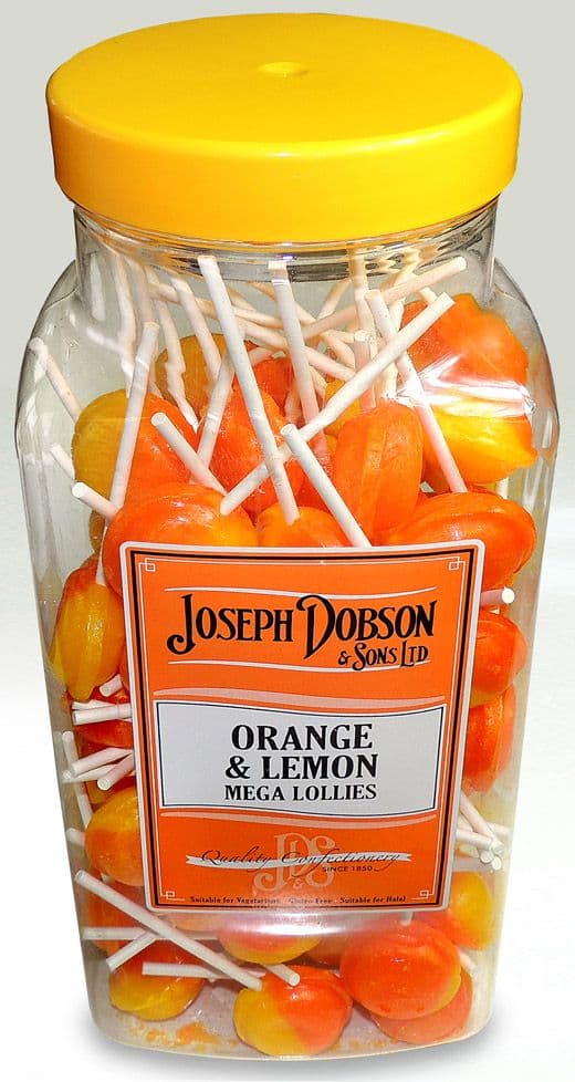 DOBSONS ORANGE & LEMON MEGA LOLLY 90X