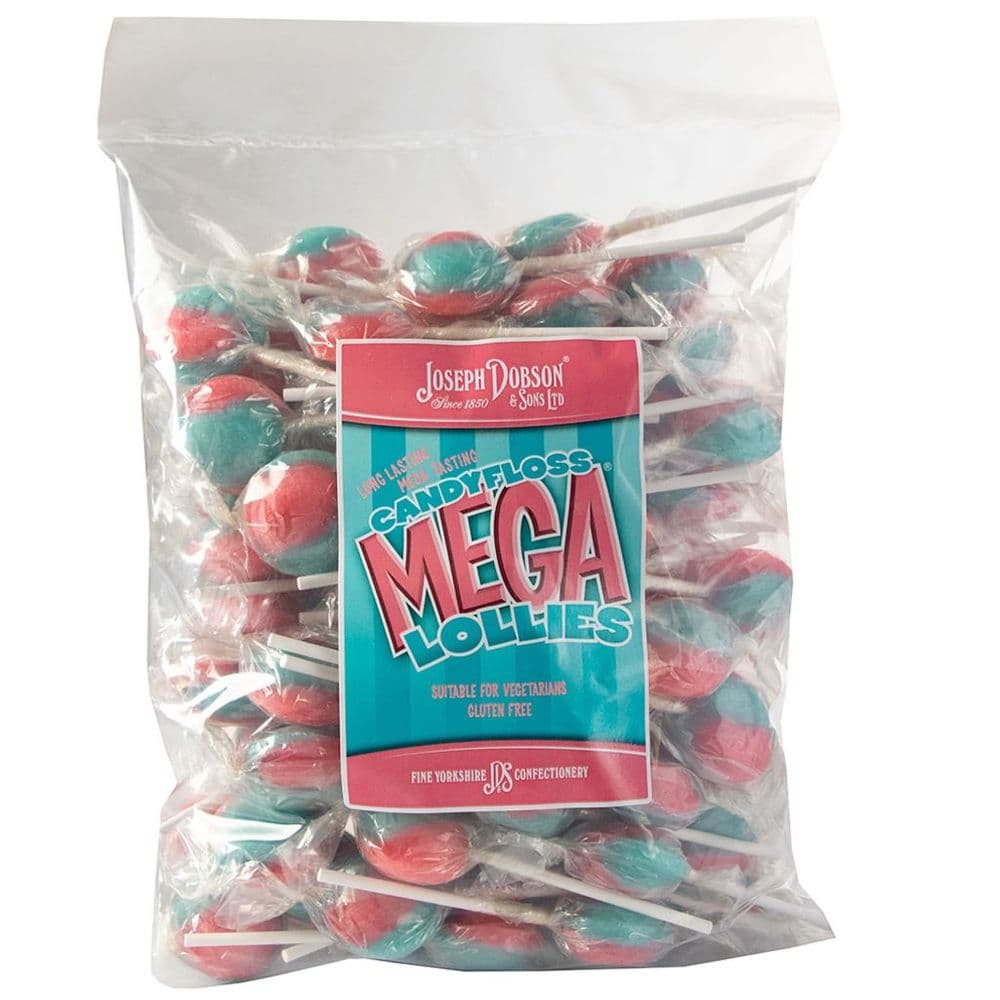 DOBSONS WRAPPED CANDYFLOSS MEGA LOLLIES 80 COUNT