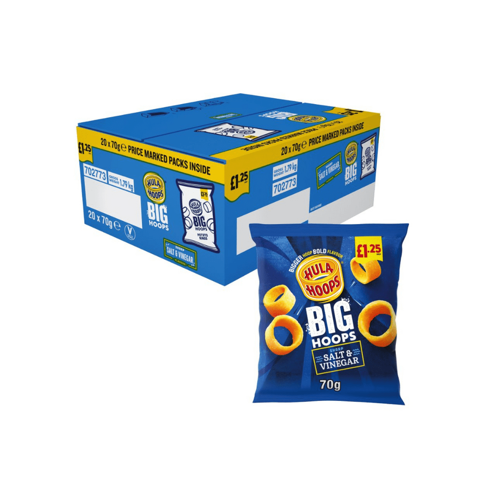 Hula Hoops Big Hoops Salt & Vinegar Crisps 1 25 PMP 20X70g