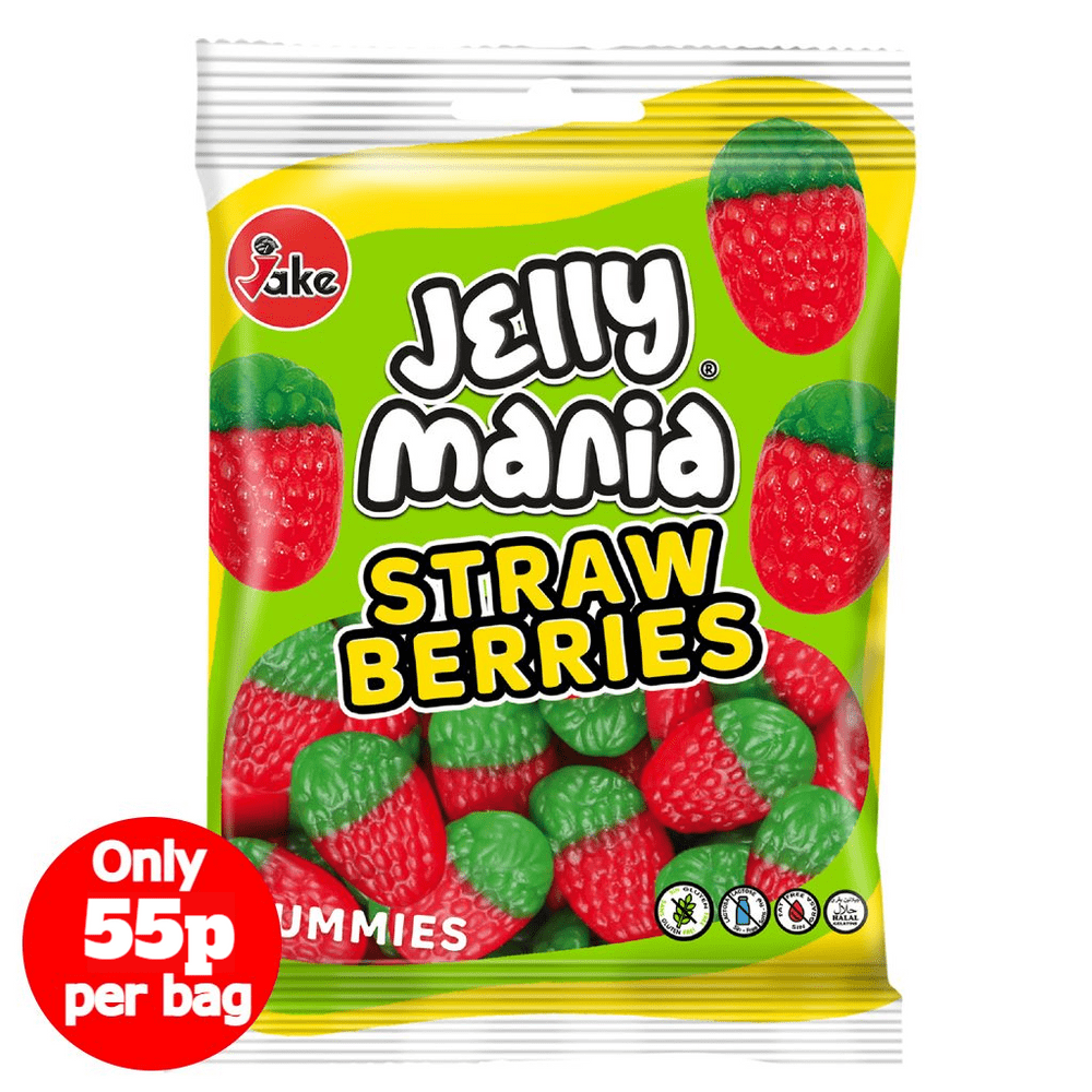 JAKE STRAWBERRIES 100g PRE PACK BAGS x18