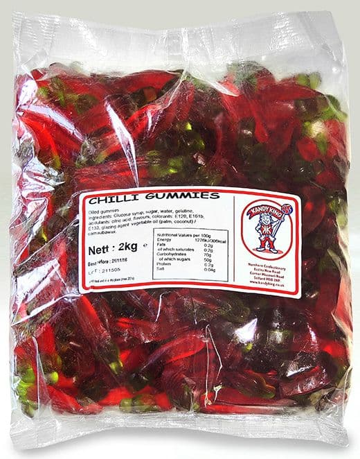 KK1 NEW CHILLI GUMMIES HOT 2KG POLY BAG