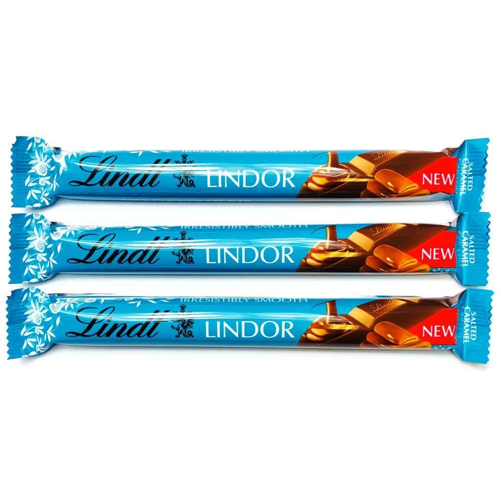 LINDT LINDOR SALTED CARAMEL MILK CHOCOLATE BAR 38g