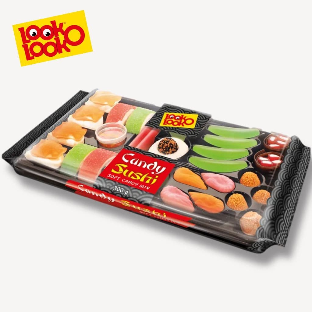 LOOK-O-LOOK CANDY SUSHI 300G SINGLE TRAY B B E 10/2023