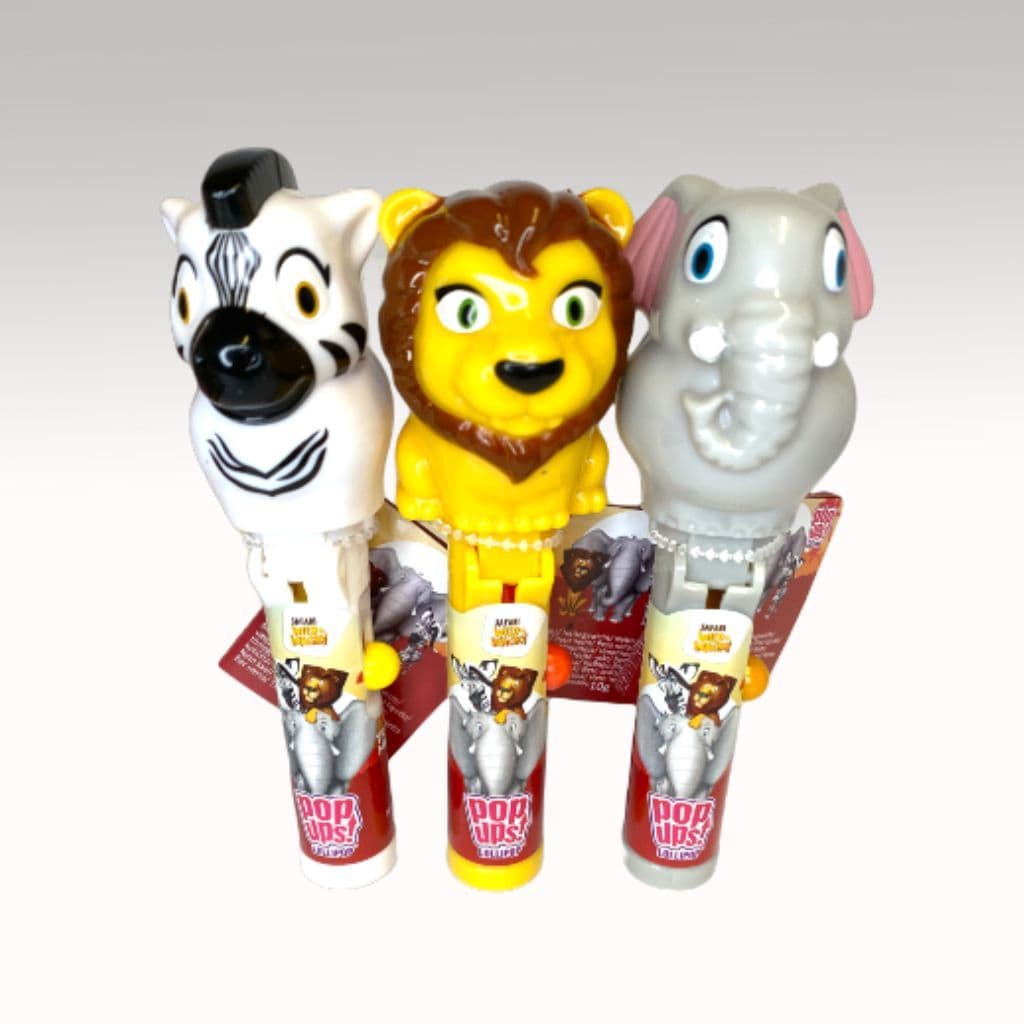SAFARI POP UPS LOLLIPOP x12