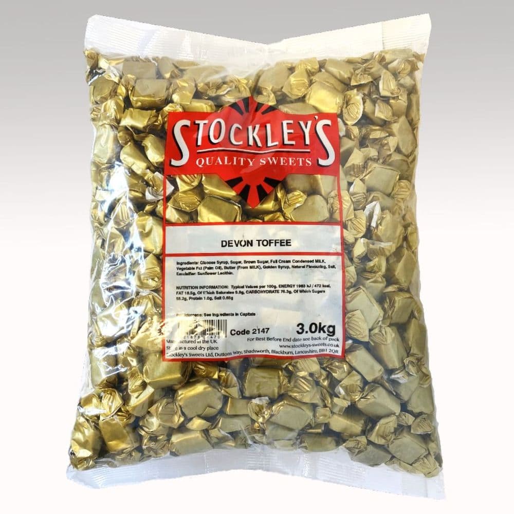 STOCKLEY S DEVON TOFFEE 3KG GOLD WRAP B B E 09/2022