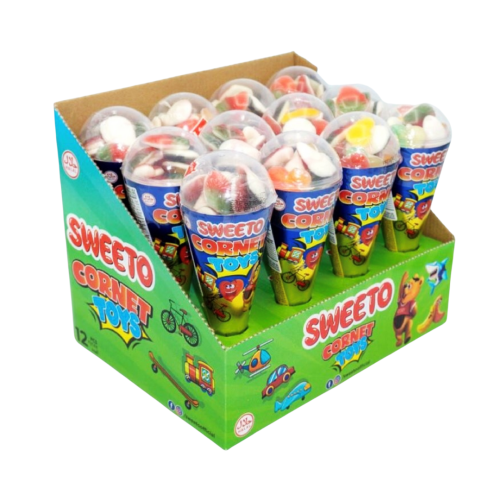 SWEETO JELLY CORNET TOYS 12X65G