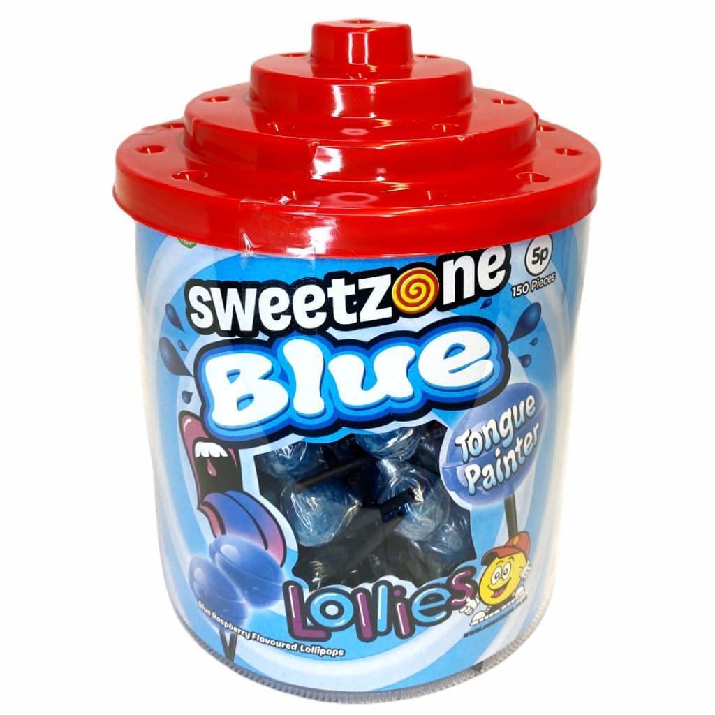 SWEETZONE BLUE TONGUE PAINTER LOLLIES 5p x 150