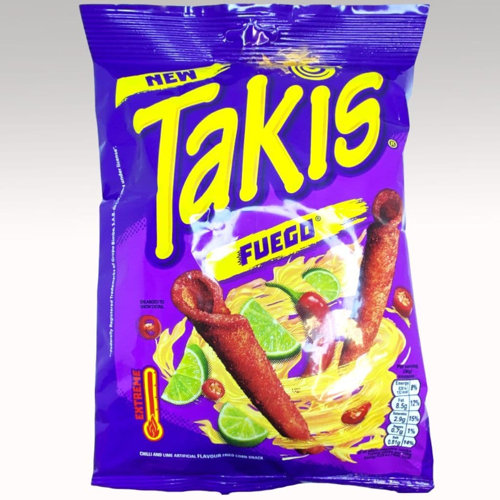 TAKIS FUEGO Chilli & Lime Corn Snacks 55g x 48 BB 14/09/2022