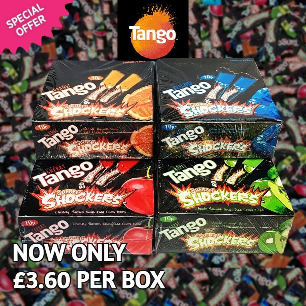 TANGO SHERBET SHOCKERS CHEW BAR BUNDLE x4
