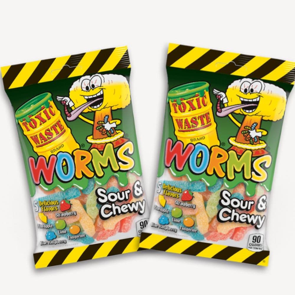TOXIC WASTE SOUR CHEWY WORMS x12