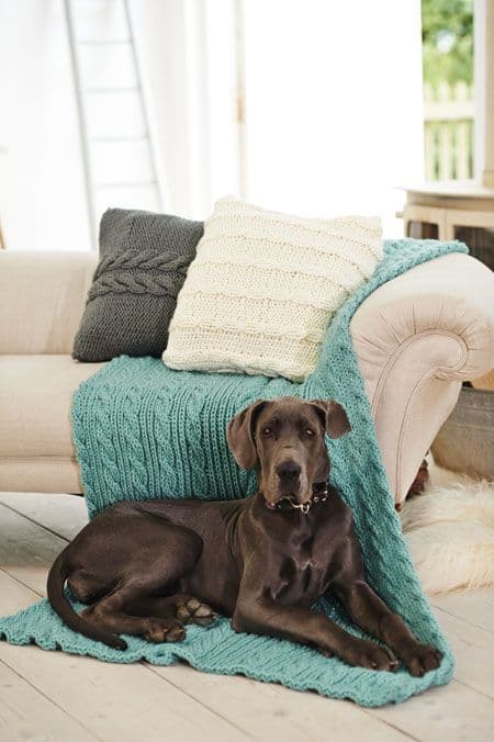 Special XL Super Chunky Pattern 9226 Cable Throw & Cushions - Pk 5