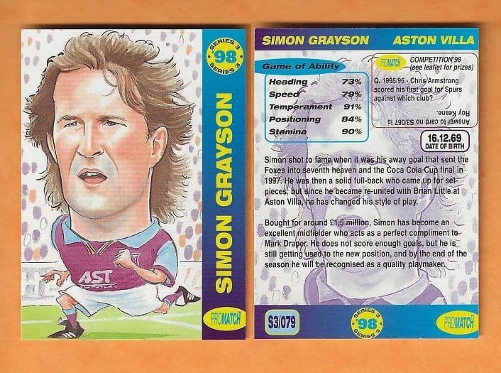 Aston Villa Simon Grayson 79 PM98