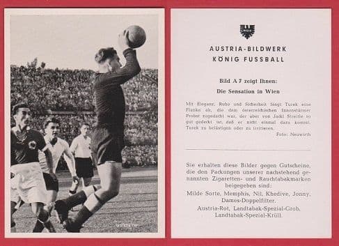 Austria v West Germany 1951 Erich Probst Rapid Vienna Toni Turek ...