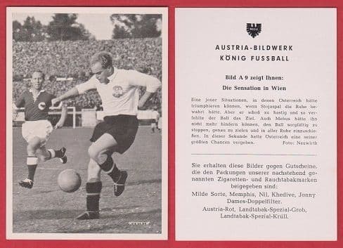 Austria v West Germany 1951 Ernst Stojaspal Austria Vienna Paul Mebus ...