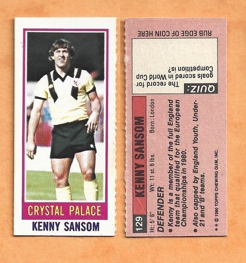 Crystal Palace Kenny Sansom 129