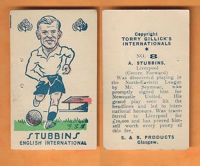 England Albert Stubbins 8 TG Blue