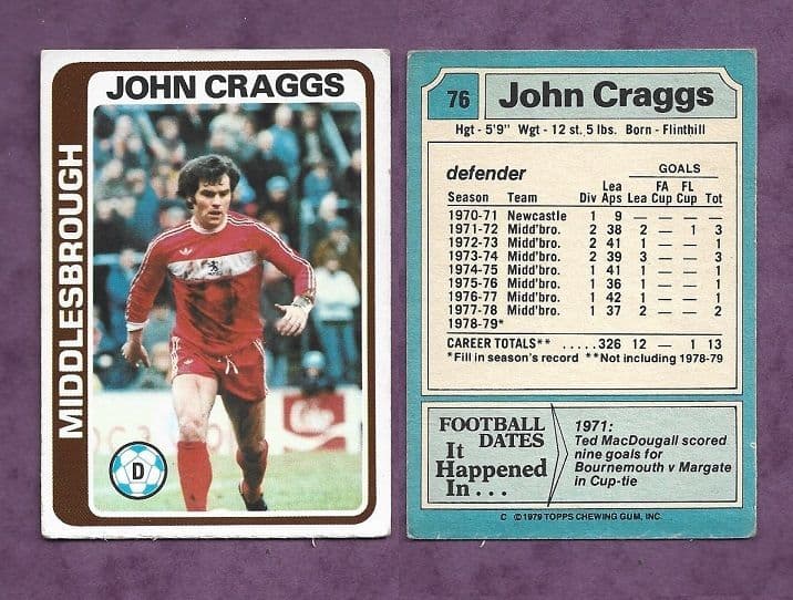 Middlesbrough John Craggs 76