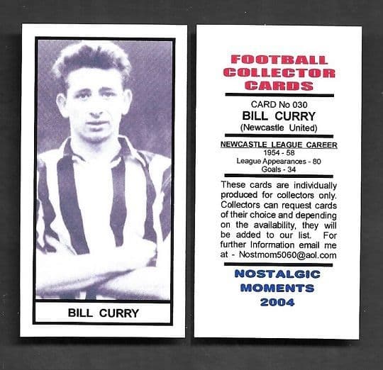Newcastle United Bill Curry 30