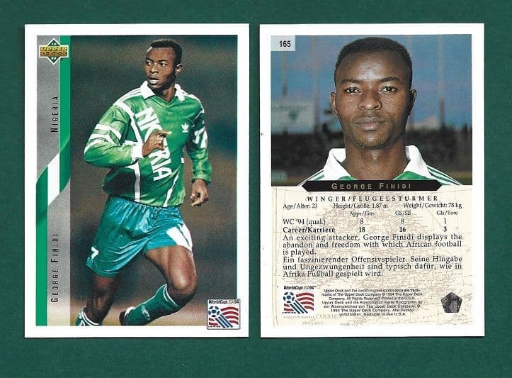 Nigeria Finidi George 165 UD94