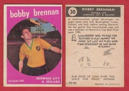 Norwich City Bobby Brennan 30